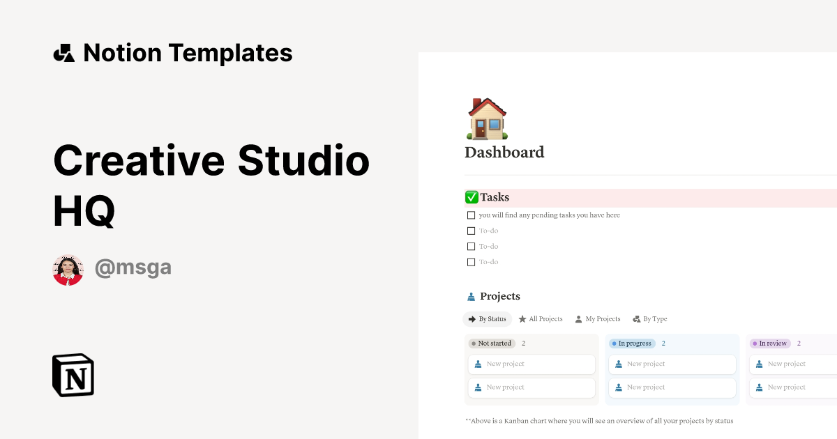 Creative Studio HQ Template by MSGA | Notion Marketplace