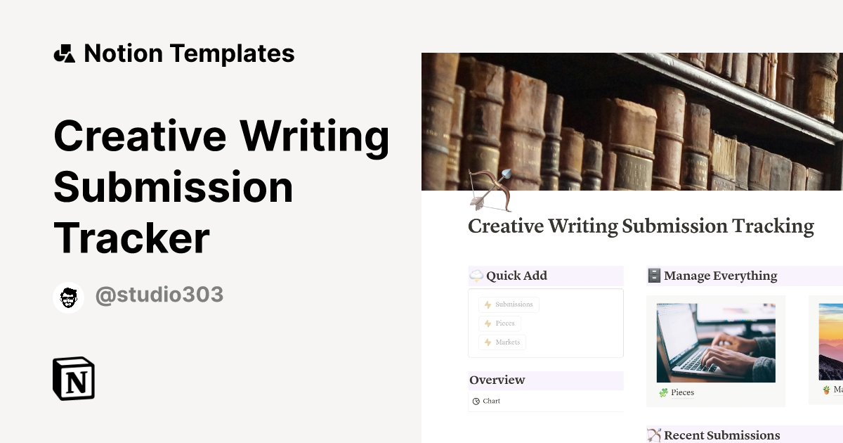 Creative Writing Submission Tracker Template | Notion Marketplace