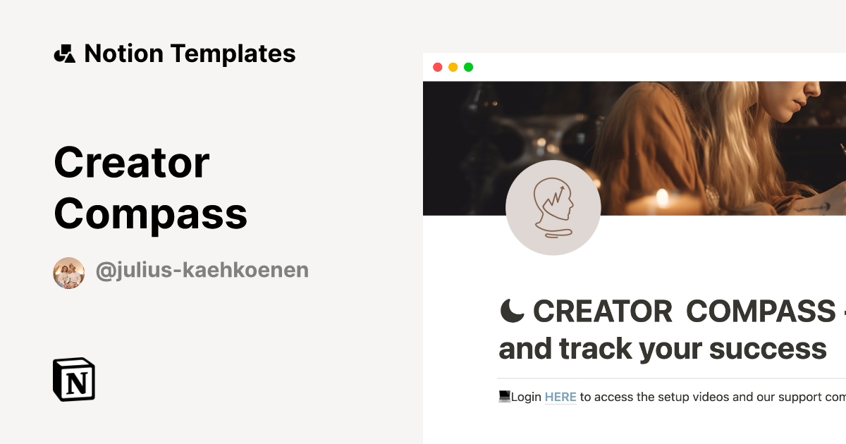 Creator Compass Template by Julius Kähkönen | Notion Marketplace
