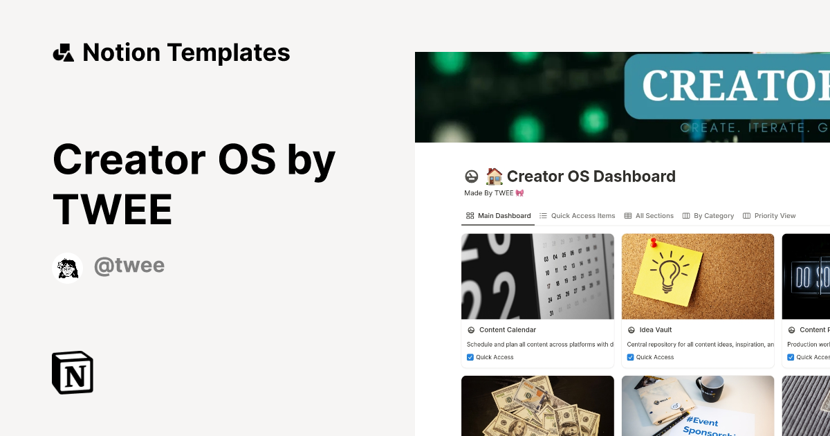 Creator OS by TWEE Template | Notion Marketplace