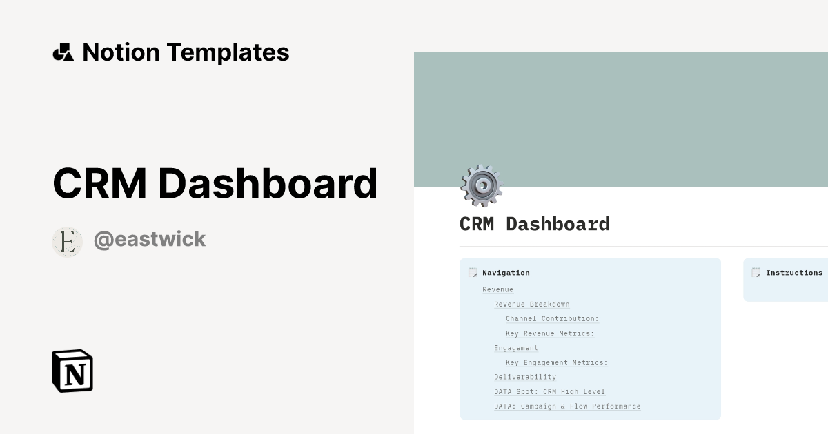 CRM Dashboard Template | Notion Marketplace