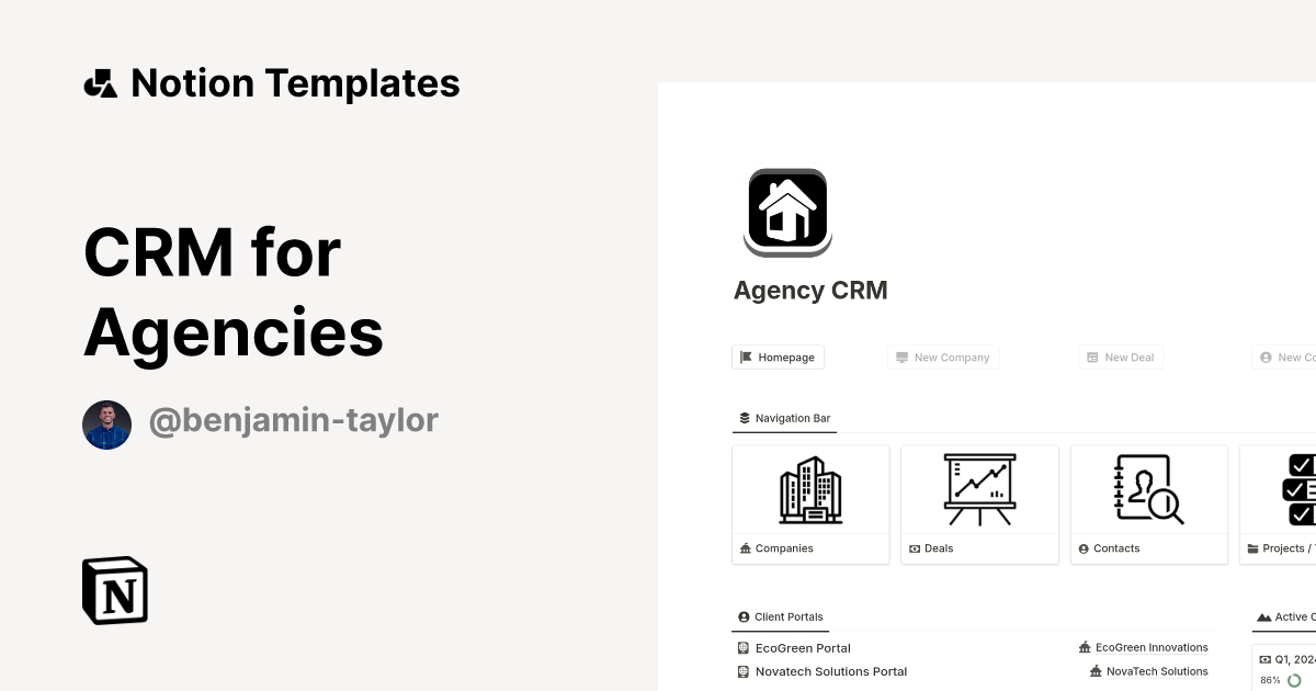 CRM for Agencies Template by Benjamin Taylor | Notion Marketplace