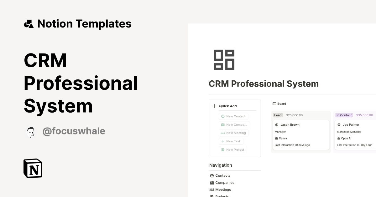 CRM Professional System Template | Notion Marketplace