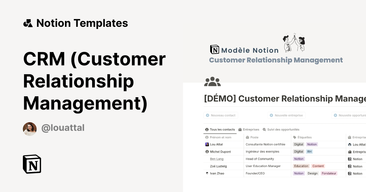 CRM (Customer Relationship Management) Template | Notion Marketplace