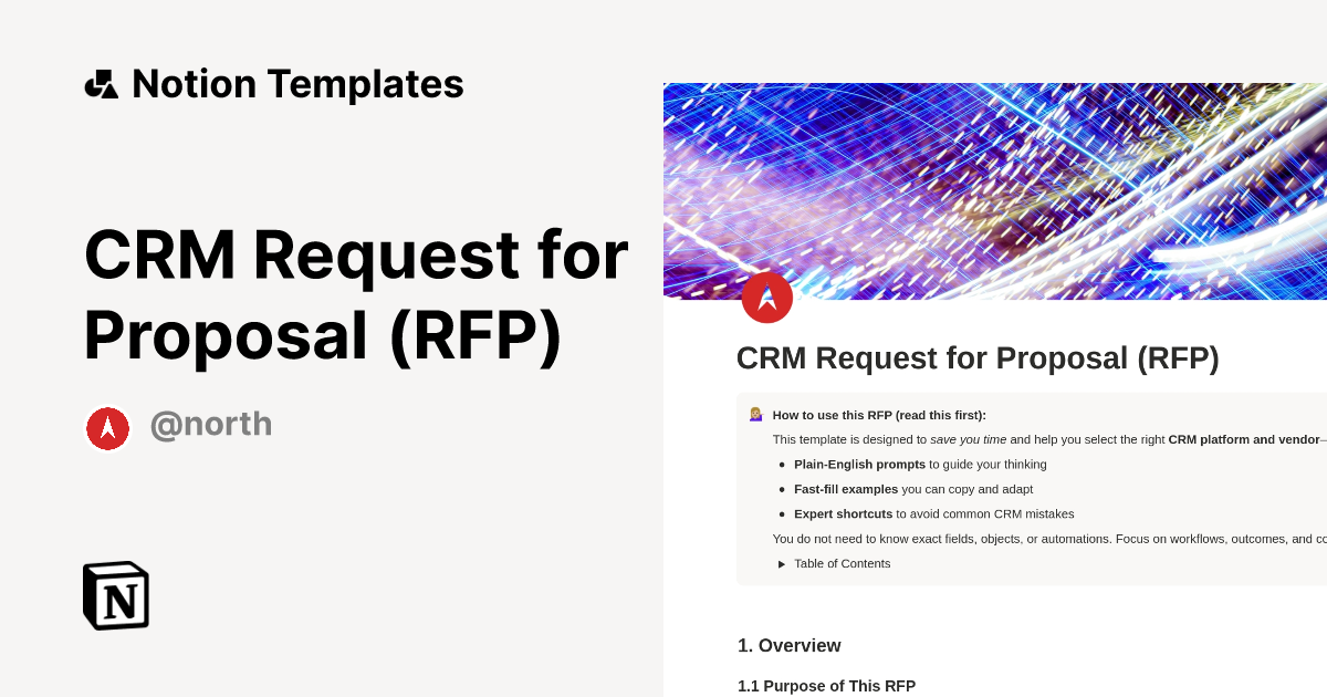 CRM Request for Proposal (RFP) Template | Notion Marketplace