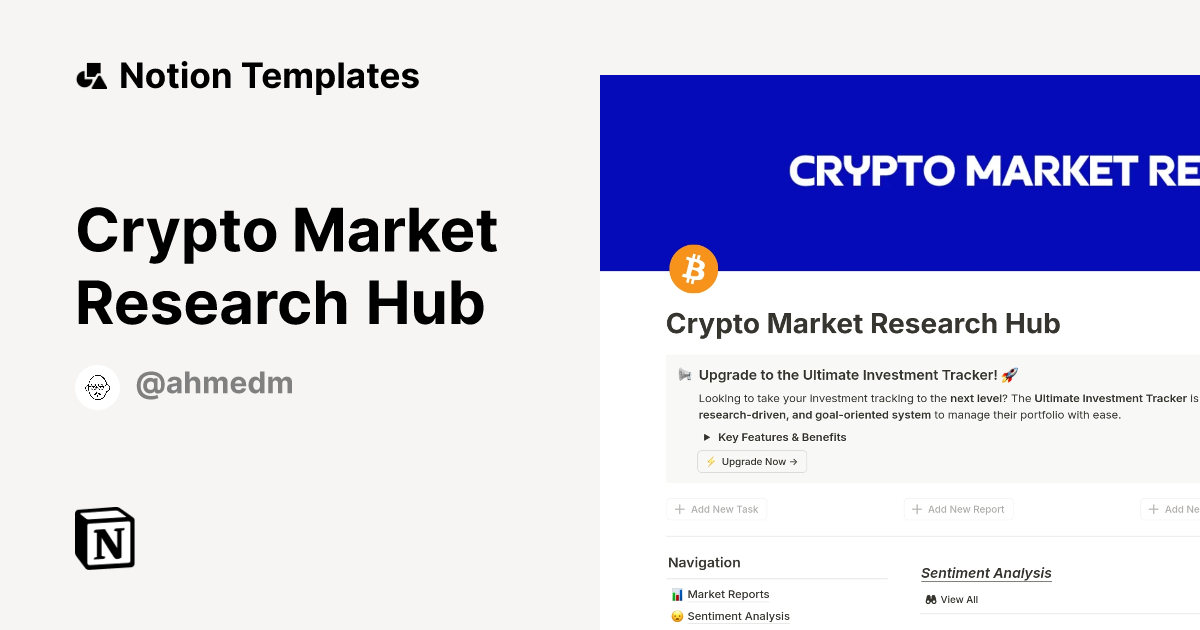 Crypto Market Research Hub Template | Notion Marketplace