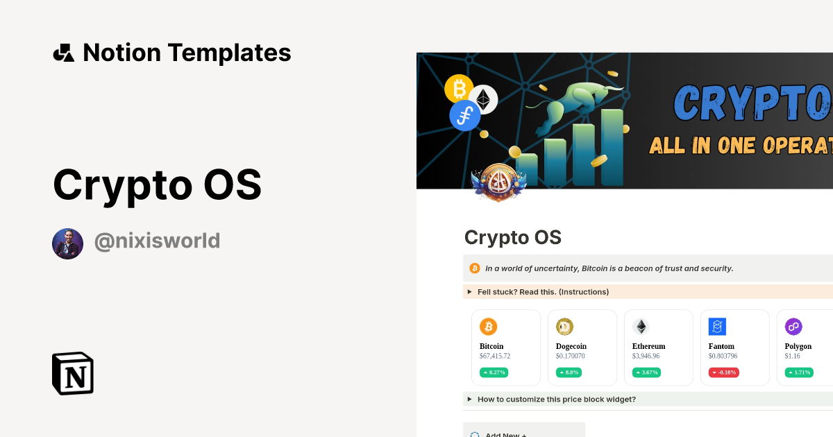 Crypto OS Template by Nixi | Crypto ⚡ | Notion Marketplace