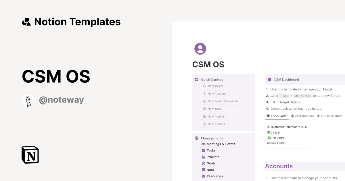 CSM OS Template by Noteway | Notion Marketplace