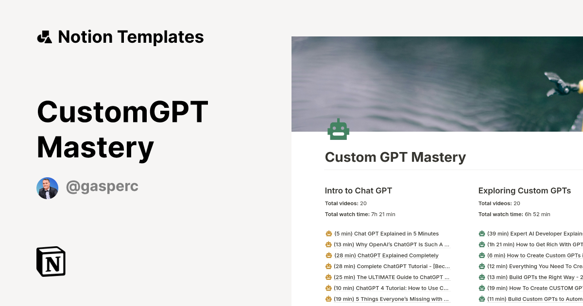CustomGPT Mastery Template | Notion Marketplace