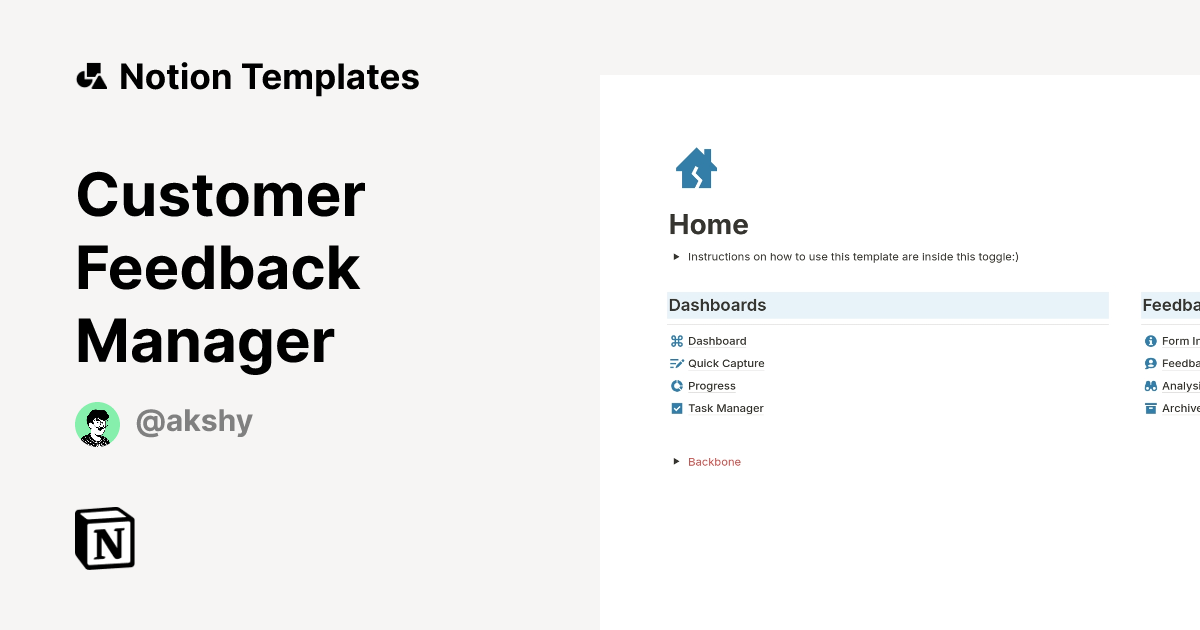 Customer Feedback Manager Template | Notion Marketplace