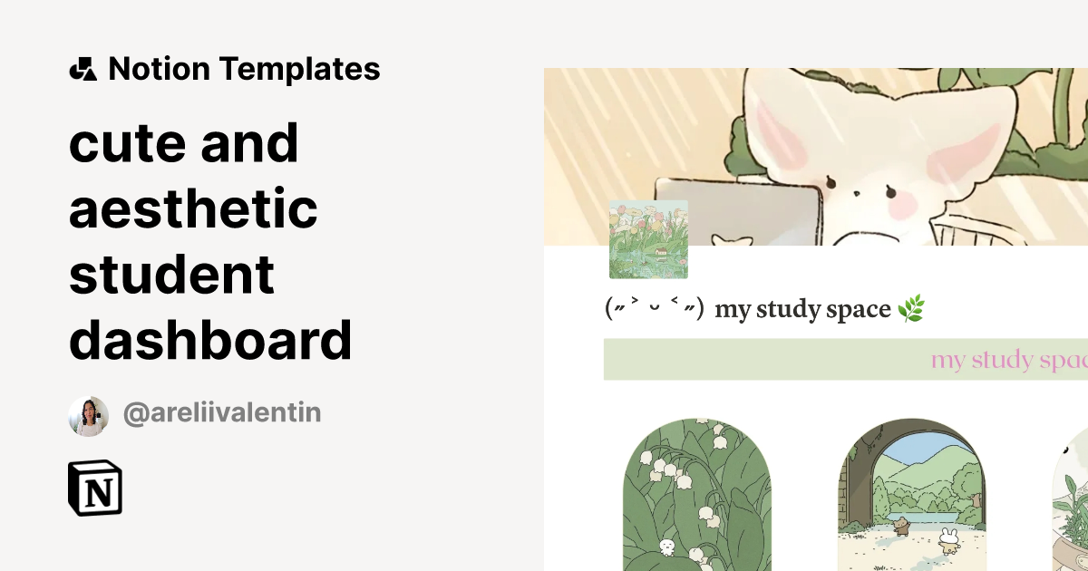 cute and aesthetic student dashboard Template | Notion Marketplace