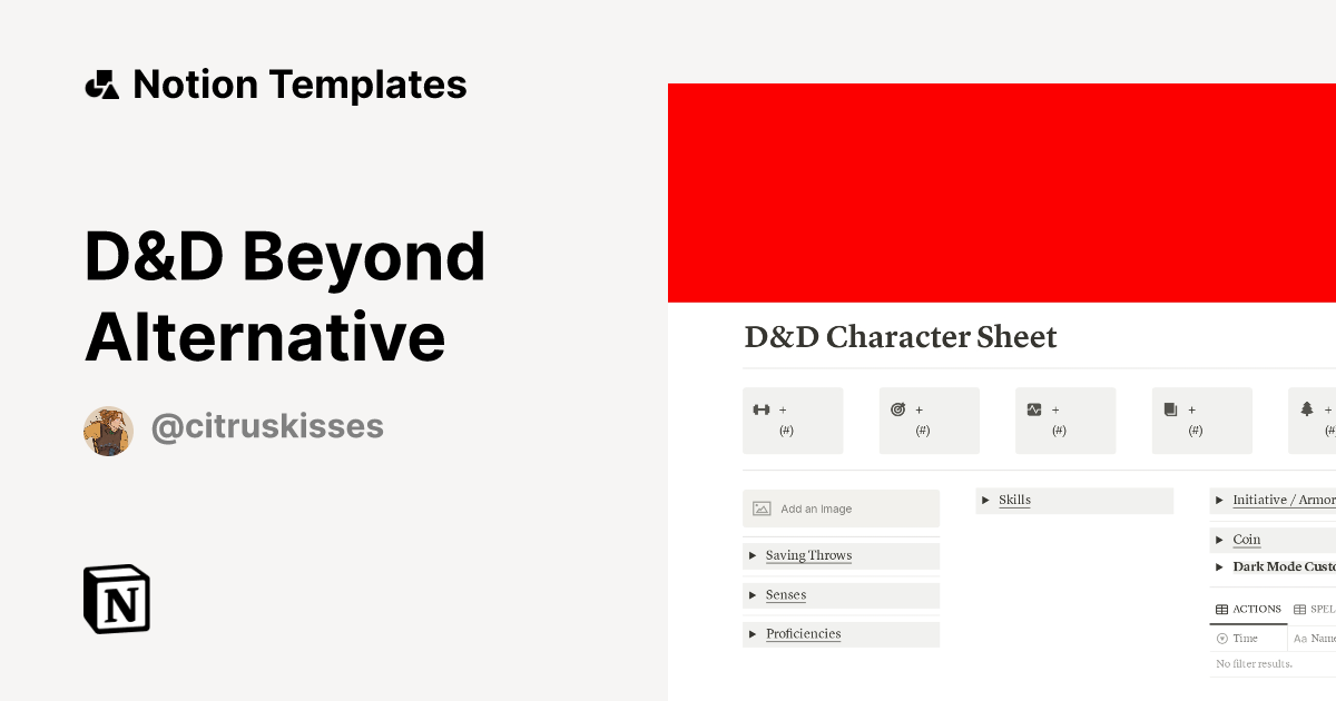 D&D Beyond Alternative Template | Notion Marketplace
