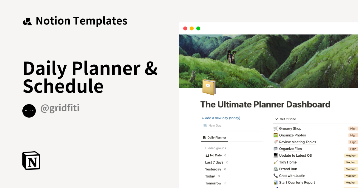 Daily Planner & Schedule Template | Notion Marketplace