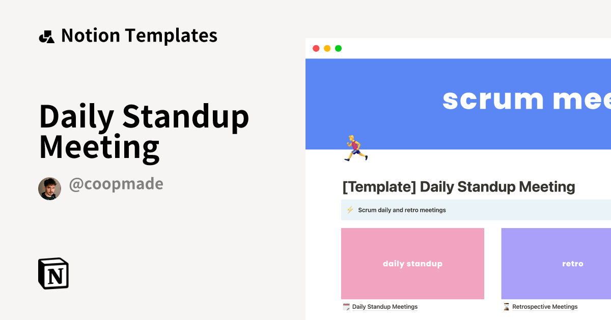 Daily Standup Meeting Template by coopmade | Notion Marketplace