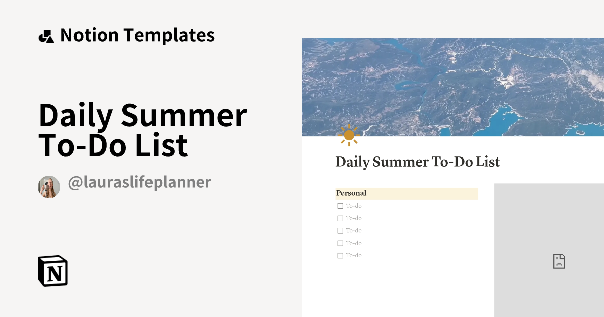 Daily Summer To-Do List Template | Notion Marketplace