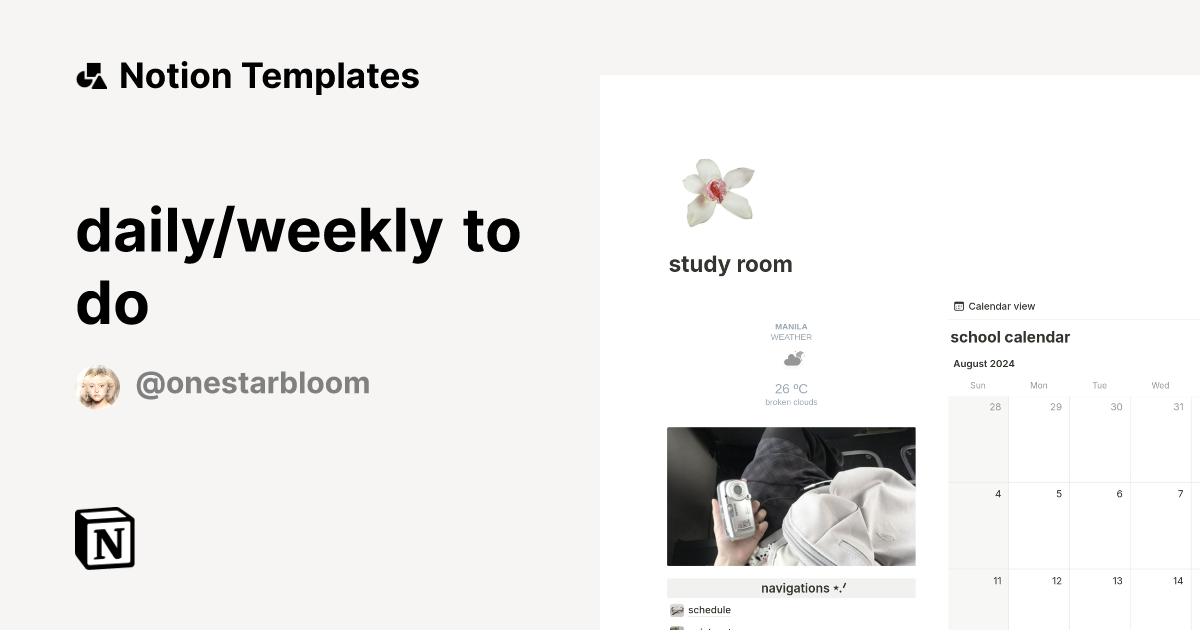 daily/weekly to do Template | Notion Marketplace