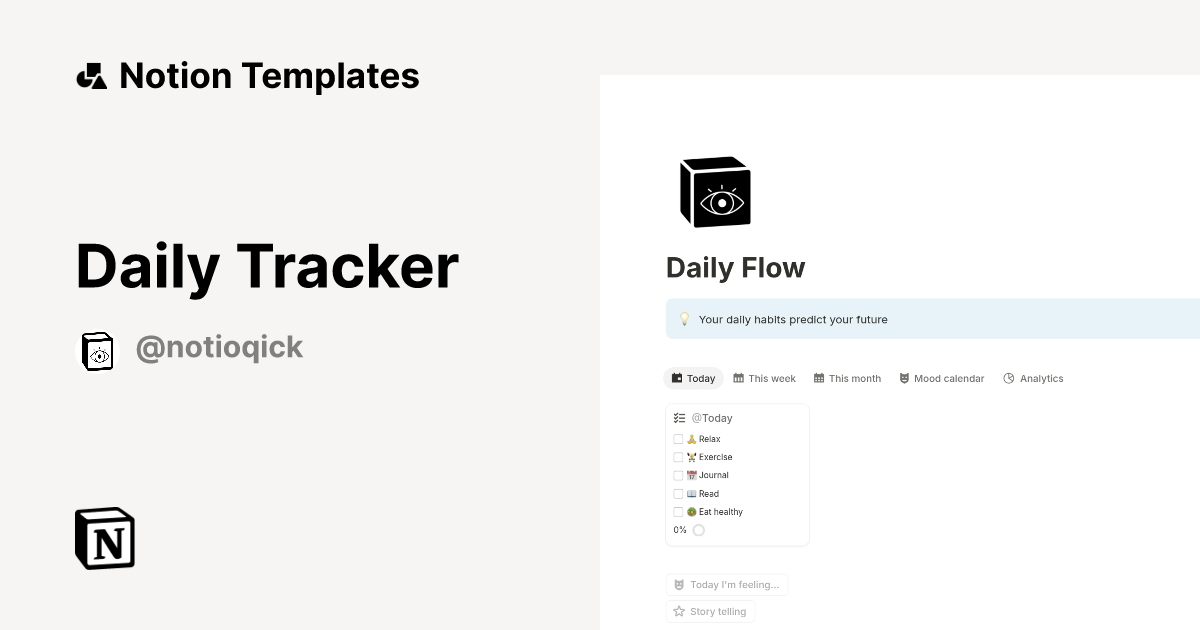 Daily Tracker Template by NTQick | Notion Marketplace