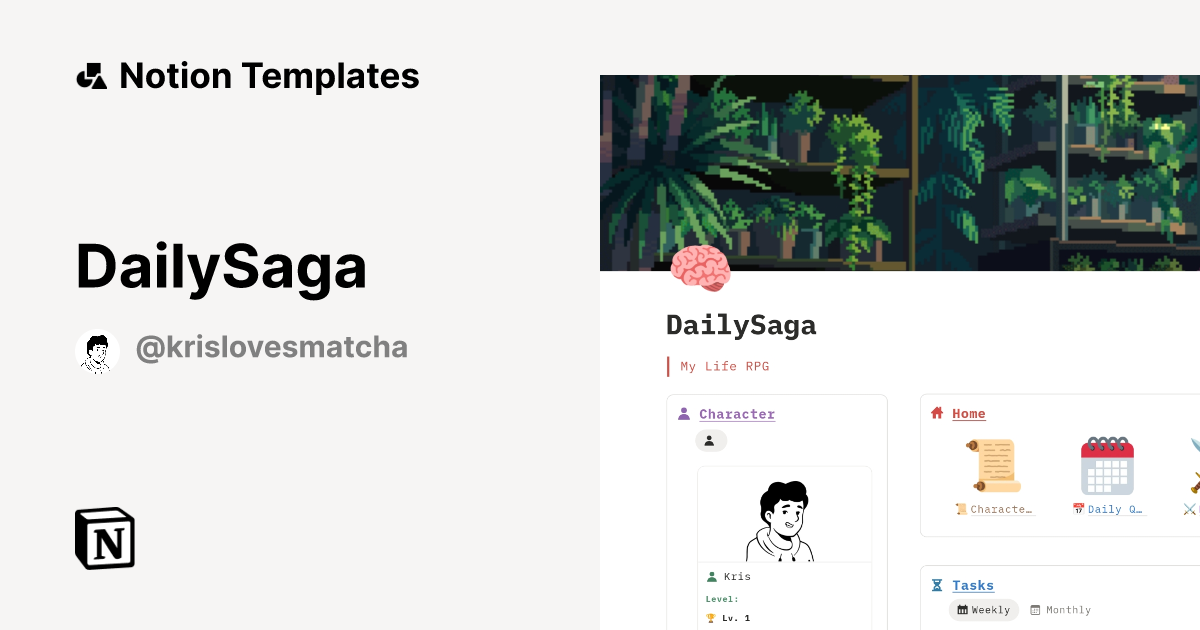 DailySaga Template | Notion Marketplace
