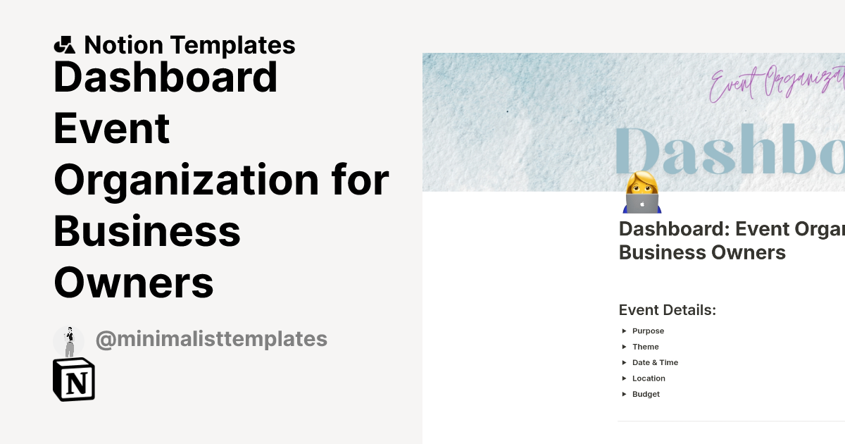 Dashboard Event Organization for Business Owners Template by Minimalist ...