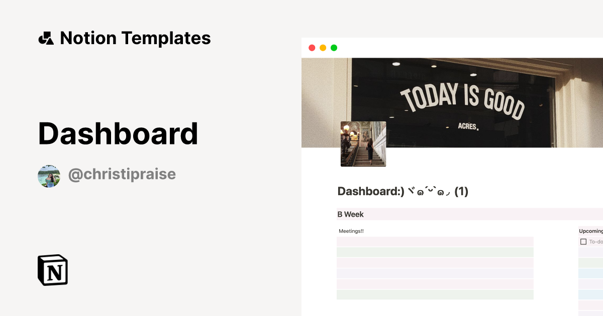 Dashboard Template | Notion Marketplace