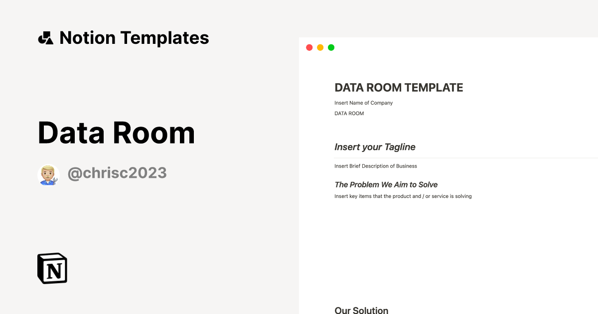 Data Room Template | Notion Marketplace