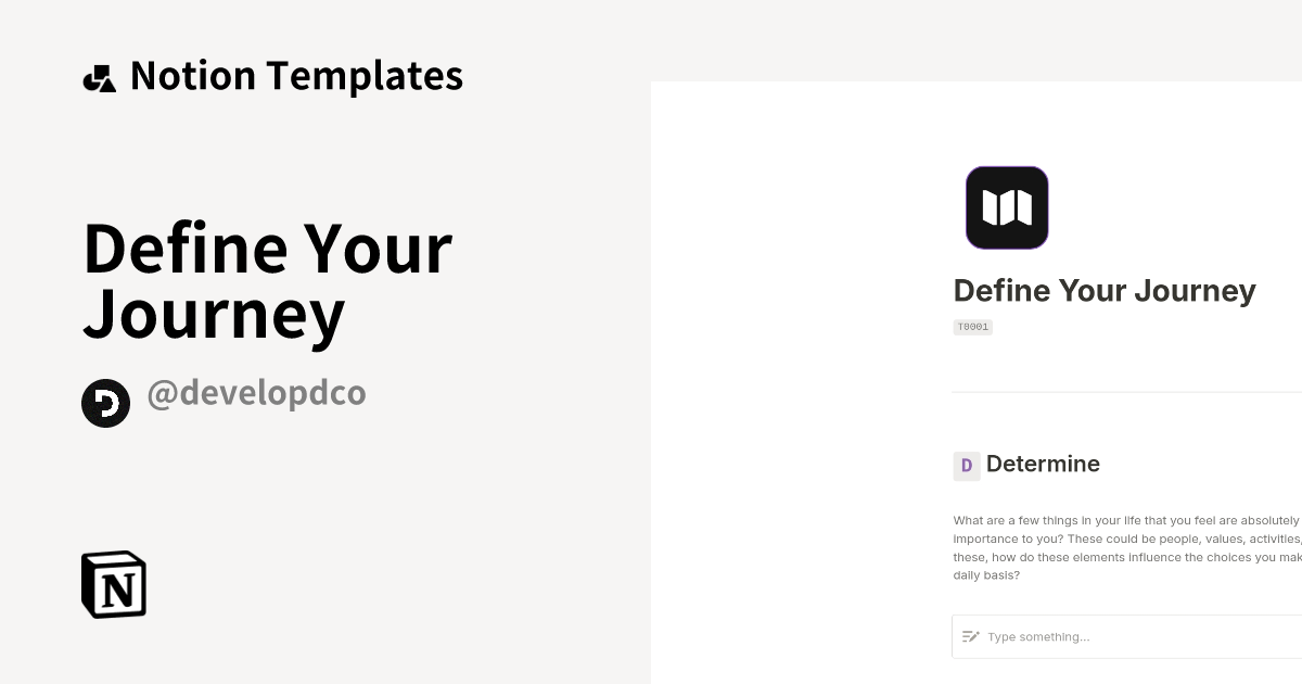 Define Your Journey Template by Developd | Notion Marketplace
