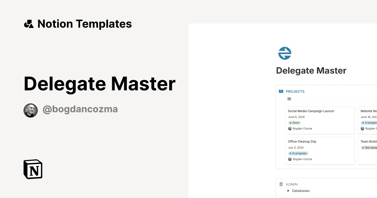 Delegate Master Template | Notion Marketplace