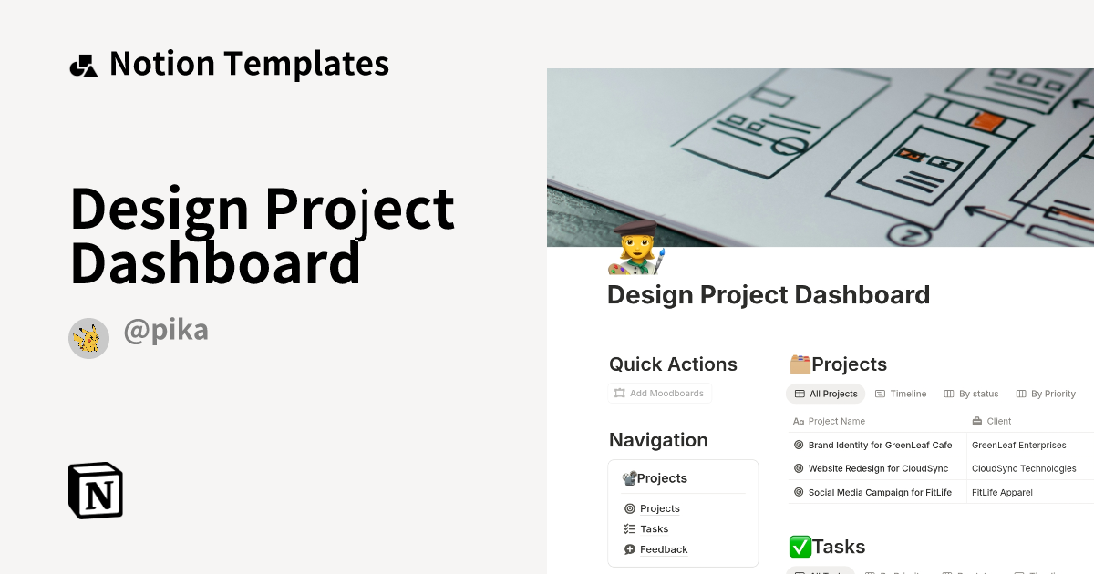 Design Project Dashboard Template | Notion Marketplace