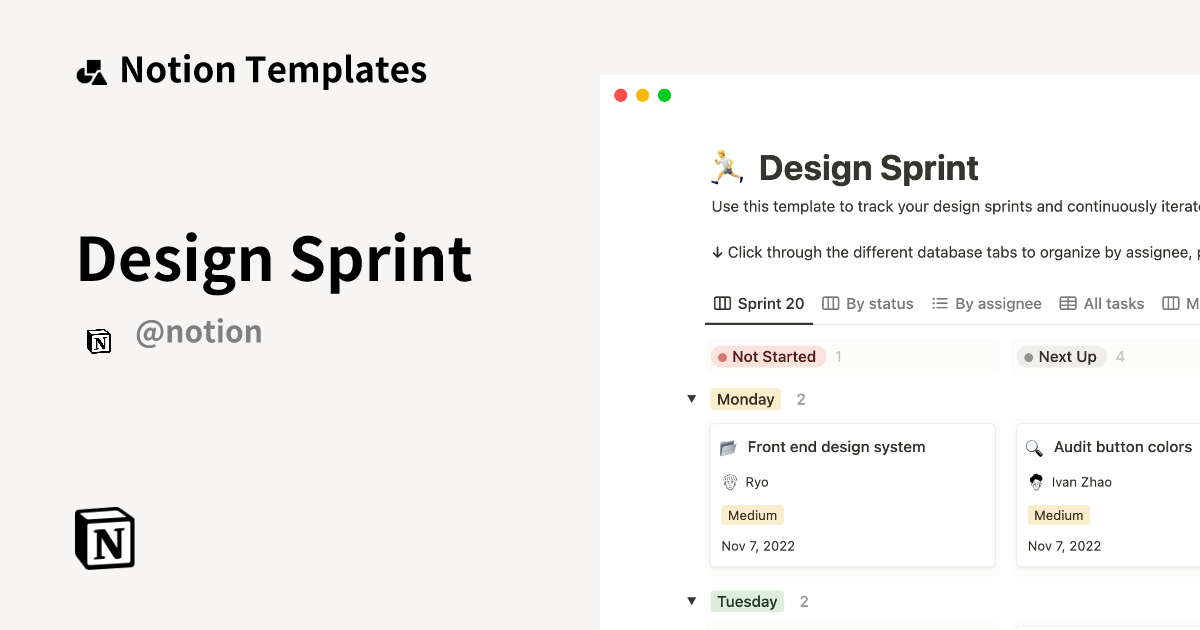 Design Sprint Template by Notion | Notion Marketplace