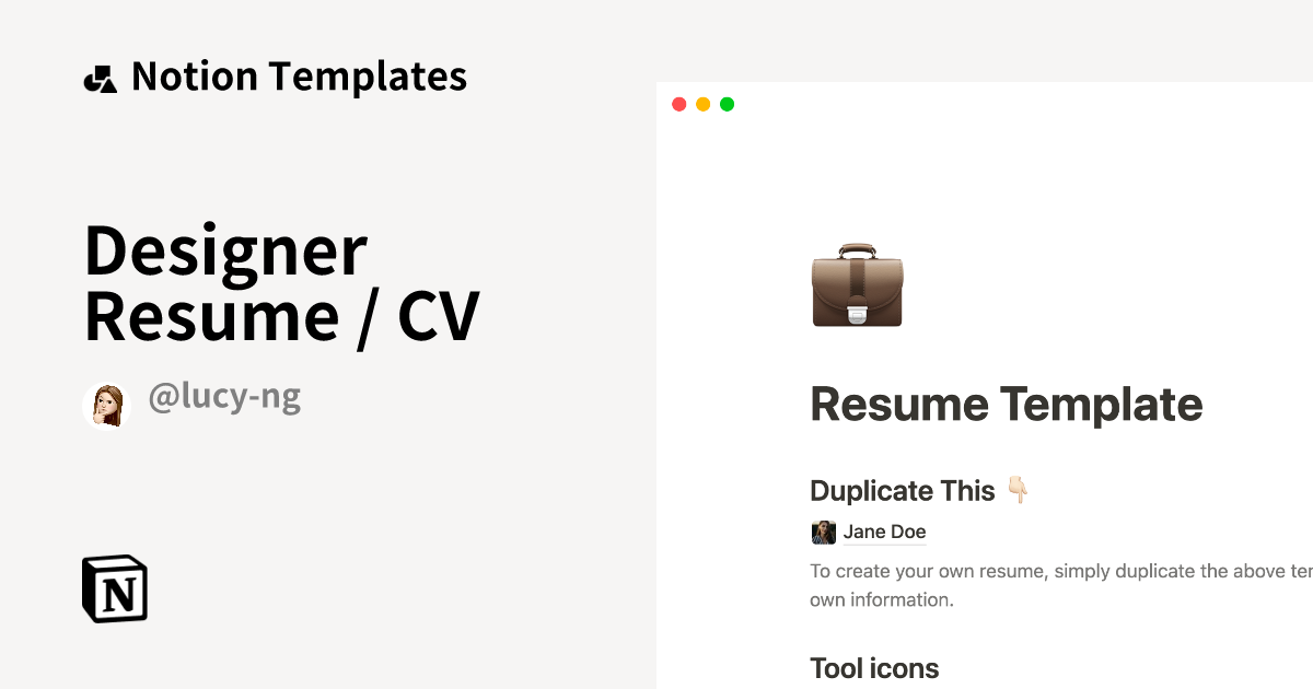 Designer Resume / CV Template | Notion Marketplace