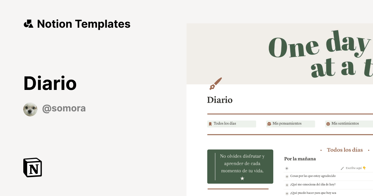 Diario Template | Notion Marketplace