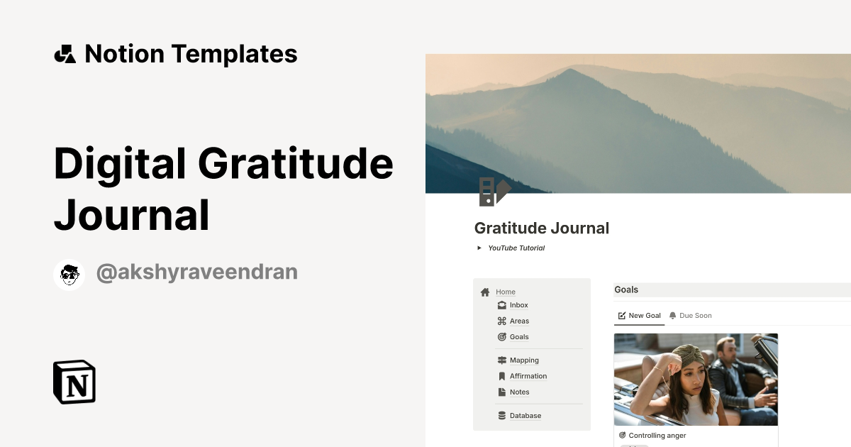 Digital Gratitude Journal Template | Notion Marketplace