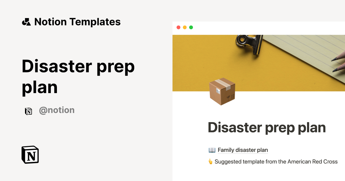 Disaster prep plan Template by Notion | Notion Marketplace