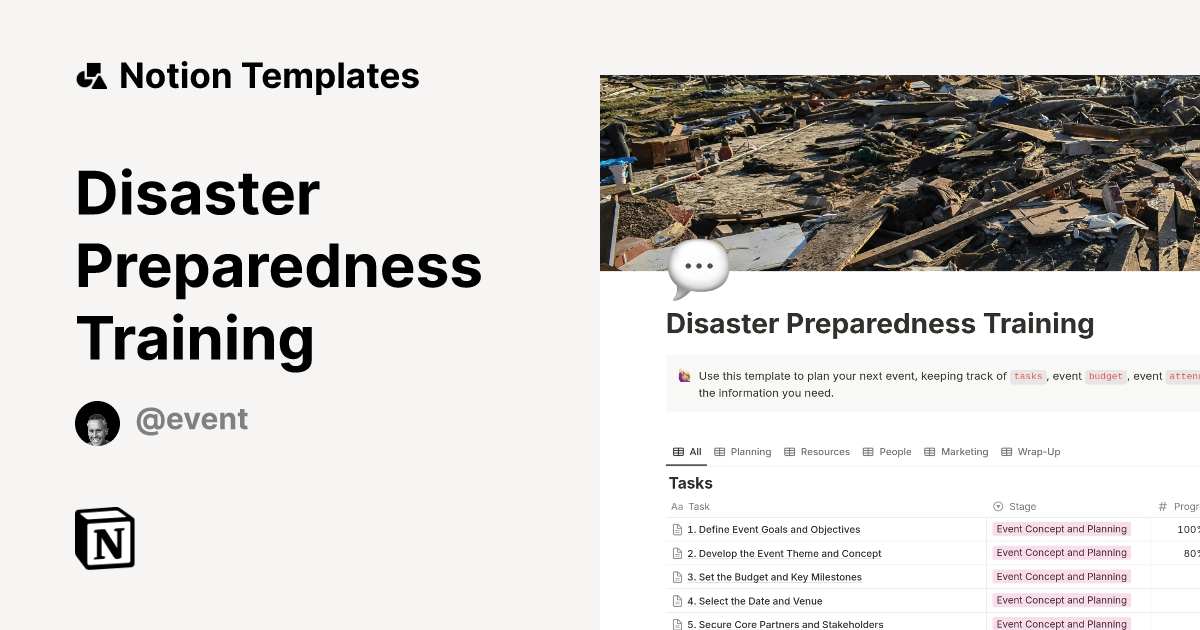 Disaster Preparedness Training Template | Notion Marketplace