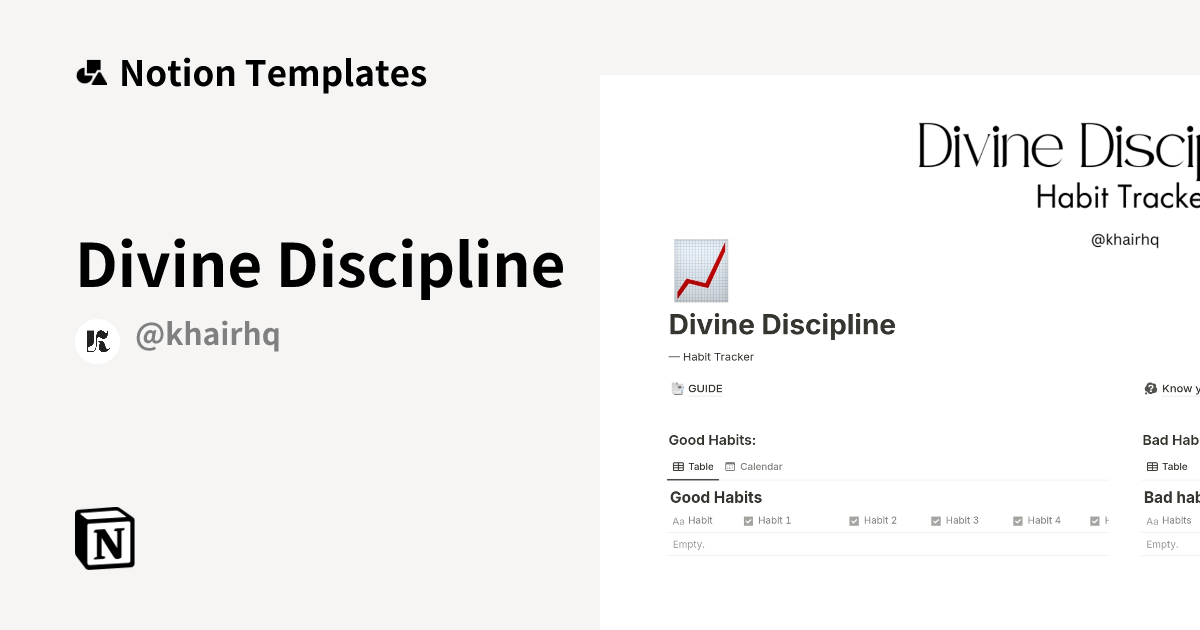 Divine Discipline Template | Notion Marketplace