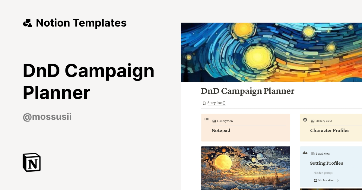 DnD Campaign Planner Template | Notion Marketplace