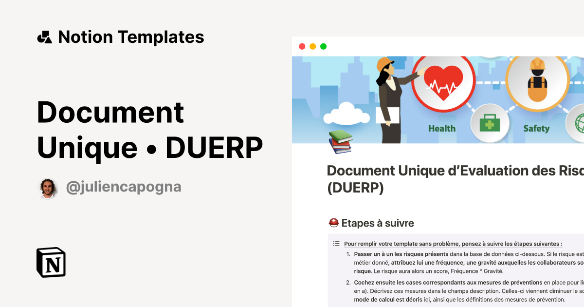 Document Unique • DUERP Template | Notion Marketplace