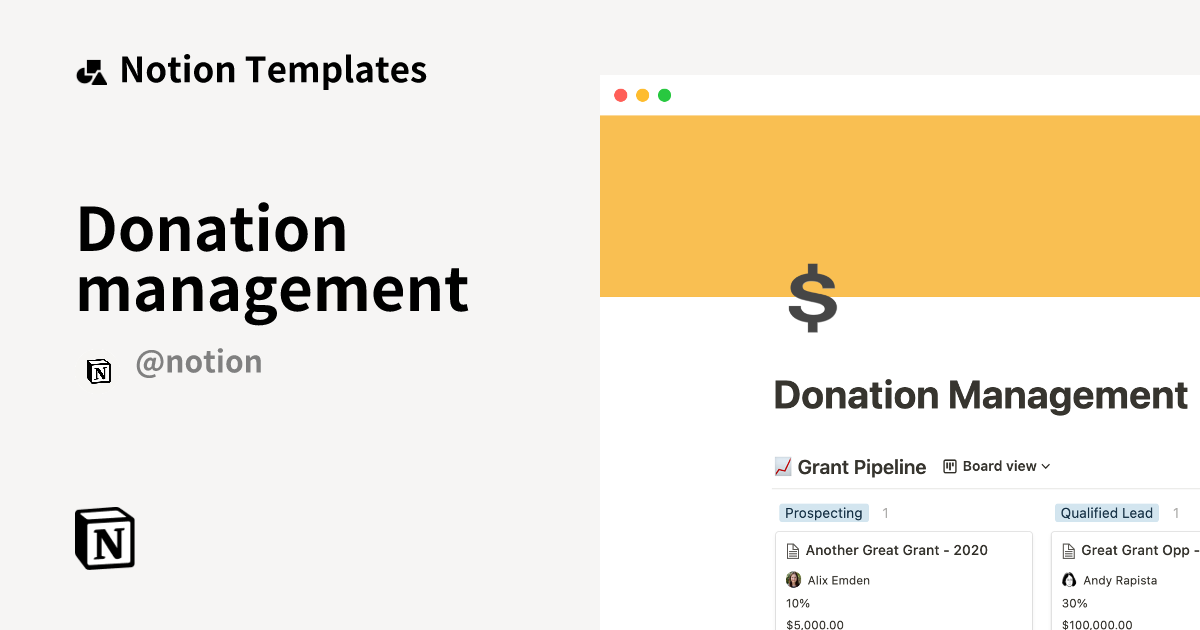 Donation management 2025 Template | Notion Marketplace