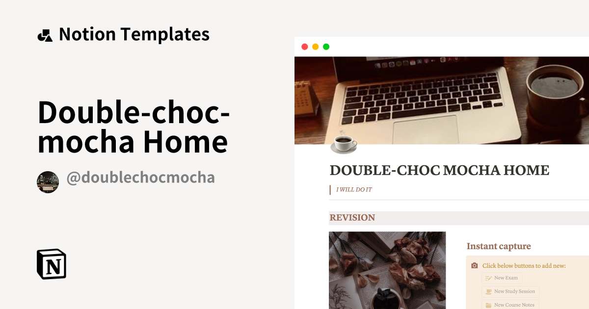 Double-choc-mocha Home Template | Notion Marketplace