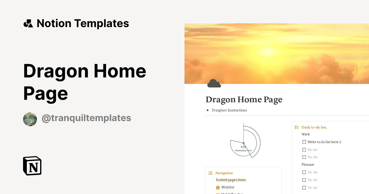 Dragon Home Page Template | Notion Marketplace