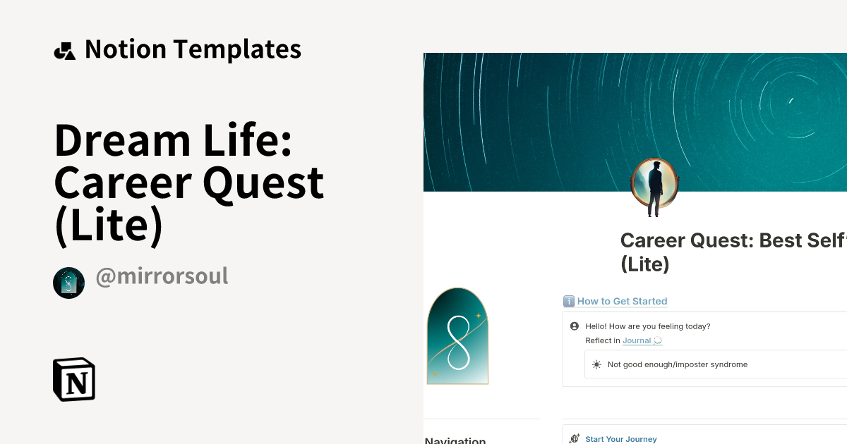 Dream Life: Career Quest (Lite) Template | Notion Marketplace