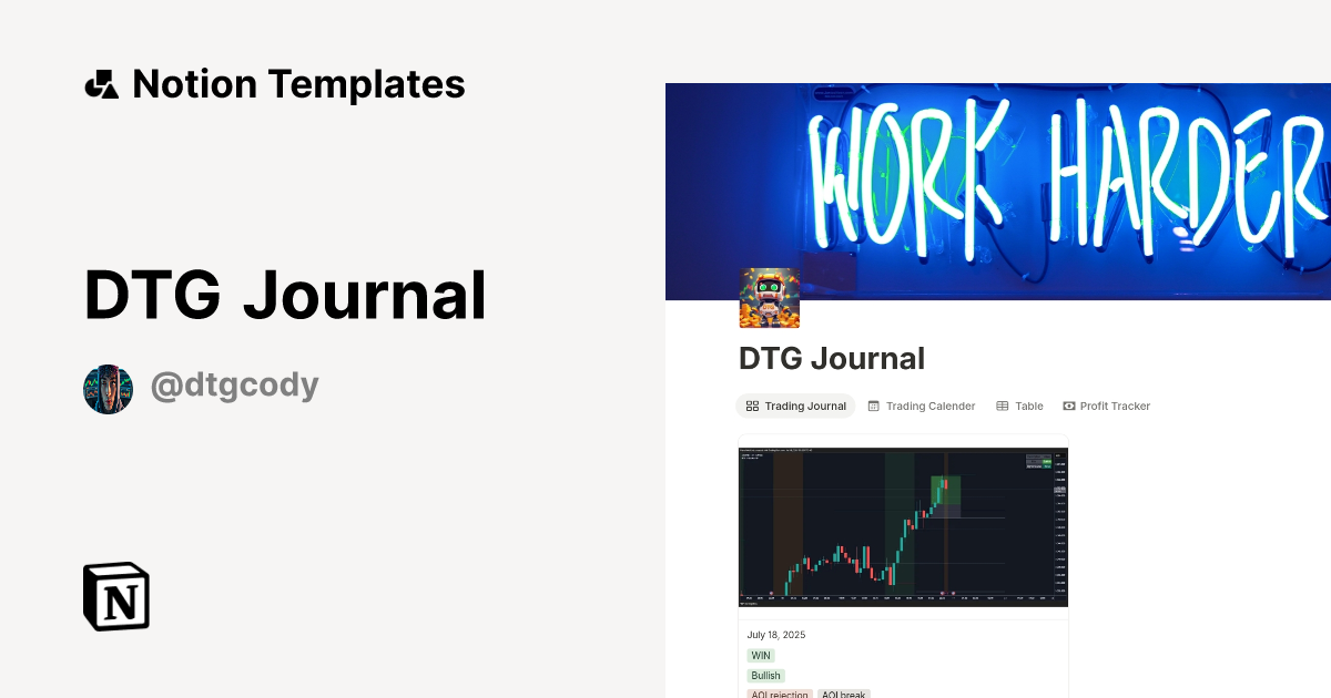 DTG Journal Template by DTG Cody | Notion Marketplace