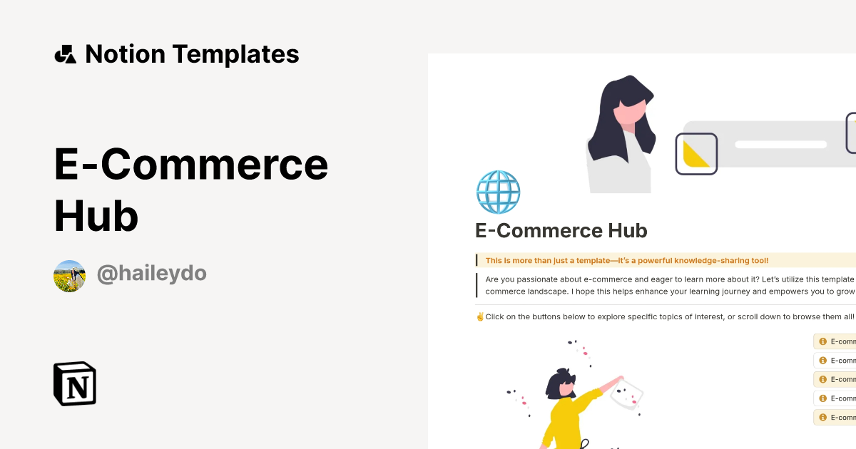 E-Commerce Hub Template by Hailey Do | Notion Marketplace