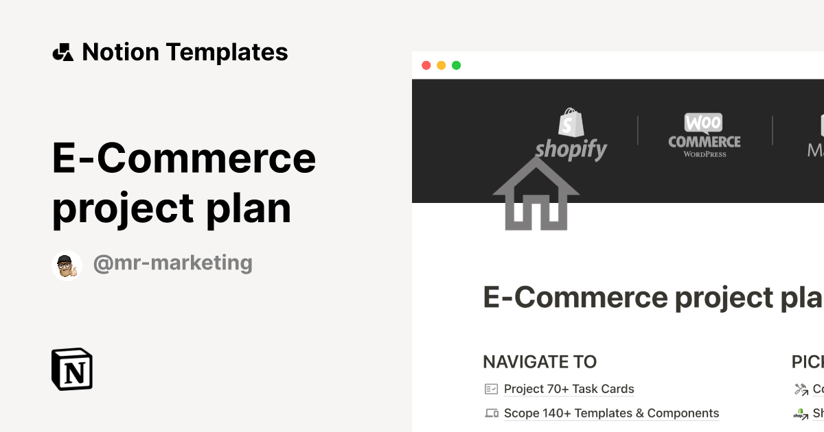 E-Commerce project plan Template by Mr Marketing | Notion Marketplace