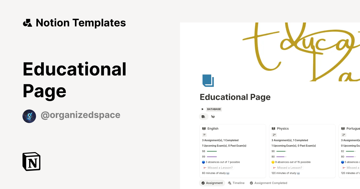 Educational Page Template | Notion Marketplace