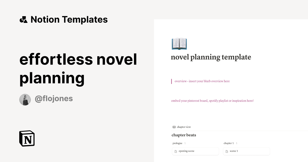 effortless novel planning Template by flojones | Notion Marketplace