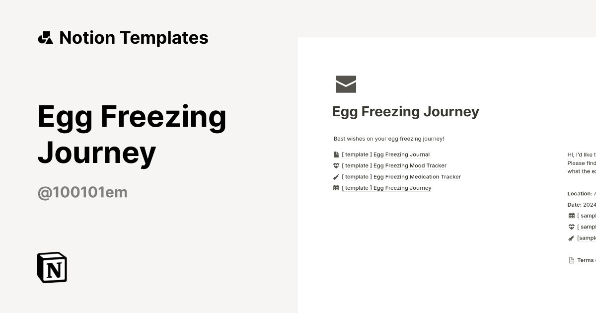 Egg Freezing Journey Template | Notion Marketplace