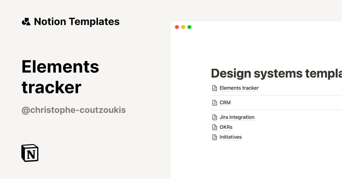 Elements tracker Template | Notion Marketplace