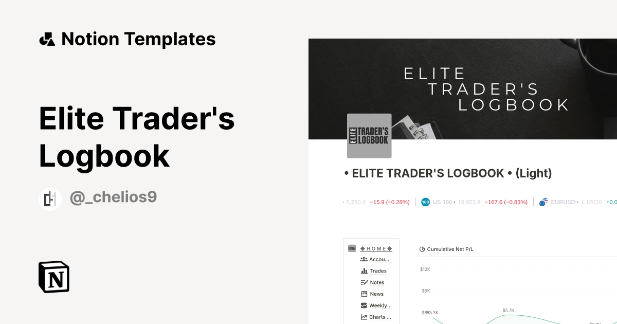 Elite Trader's Logbook Template | Notion Marketplace