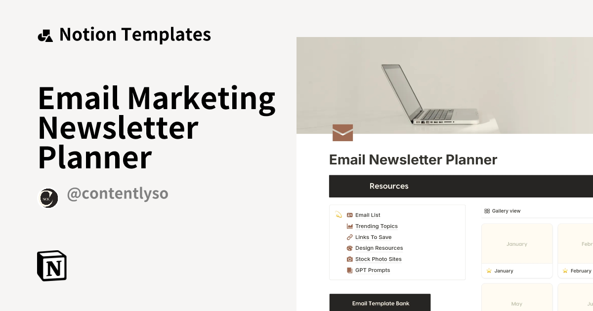 Email Marketing Newsletter Planner Template by Contently so. | Business ...